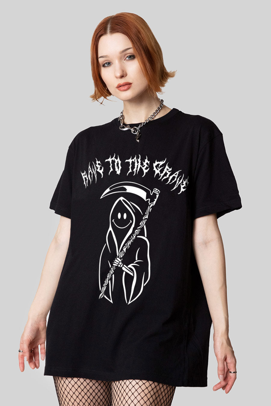 Rave To The Grave Oversize Tshirt – LONG CLOTHING