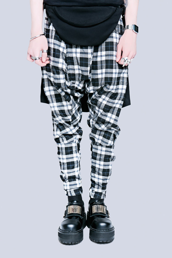 Clip Pants (Black/White Tartan) – LONG CLOTHING